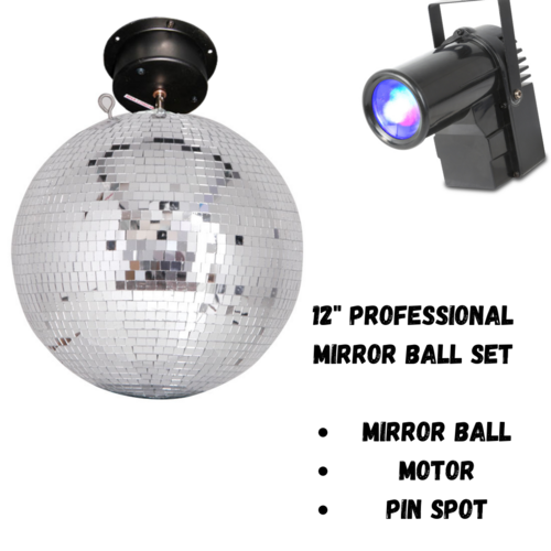 12 Inch Professional Mirror Ball Set - Ready to Go 12 Inch Professional ...