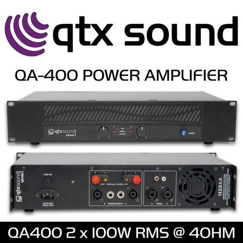 Power Amplifier QA400 2 x 100 Watts RMS - Sound Division & Surplustronics
