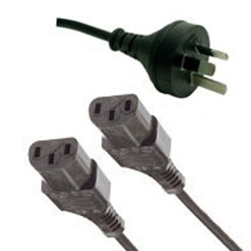 IEC Power Lead - 1 x 3 Pin Male to 2 x IEC Female - Splitter 2 Metres ...